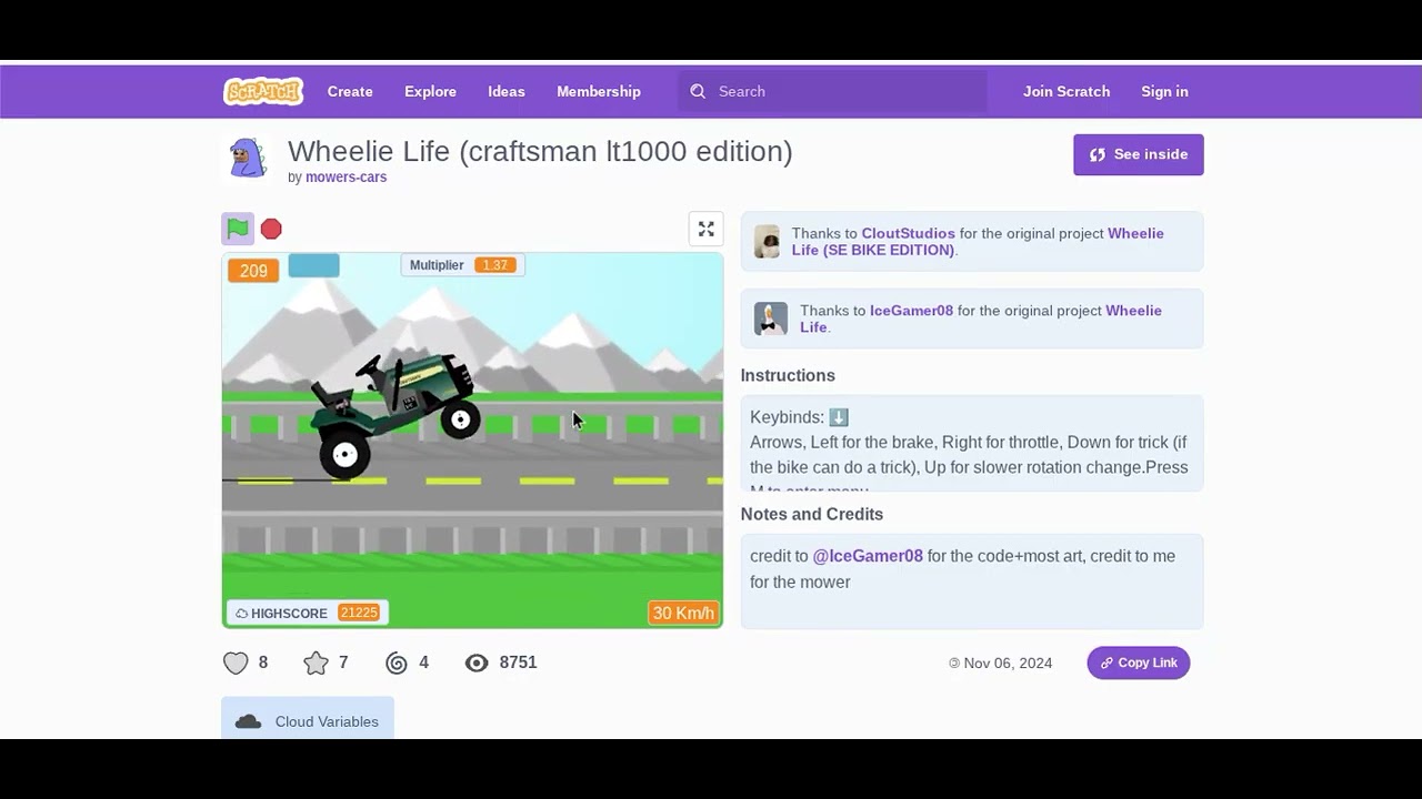 Trying out different wheelie life games on scratch - YouTube