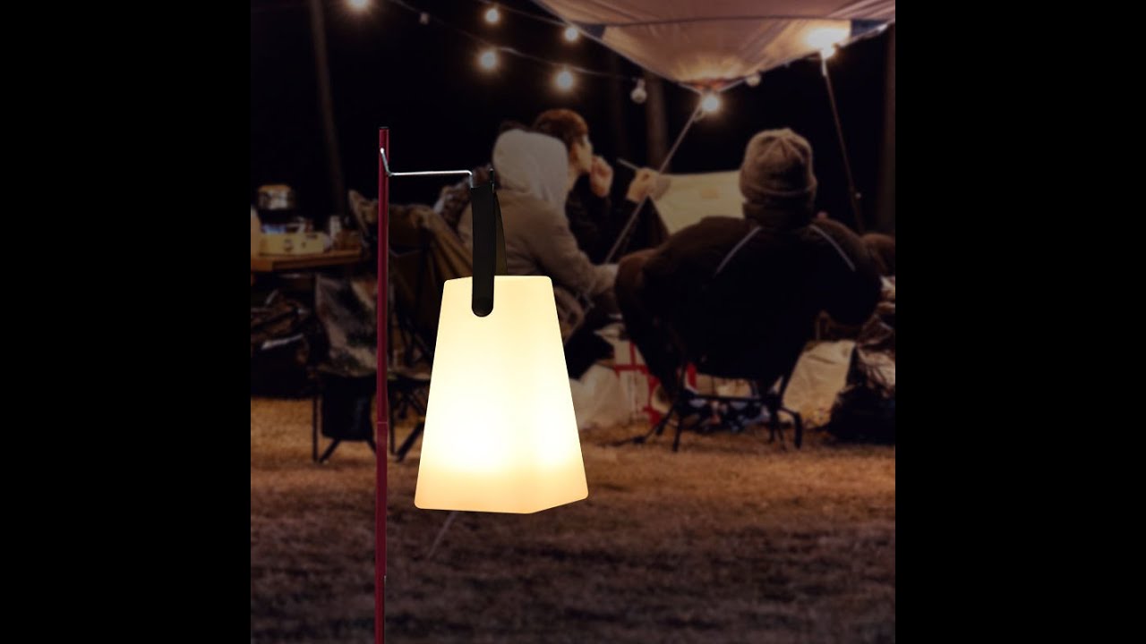 Trapezoid Lantern Portable Cordless LED Table Lamp - YouTube