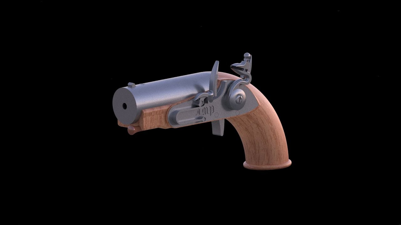 Flintlock Derringer Airsoft Gun, 3D Printed - YouTube