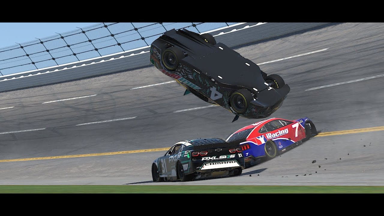 CAR FLIPS OVER ME - iRacing @ Talladega - YouTube