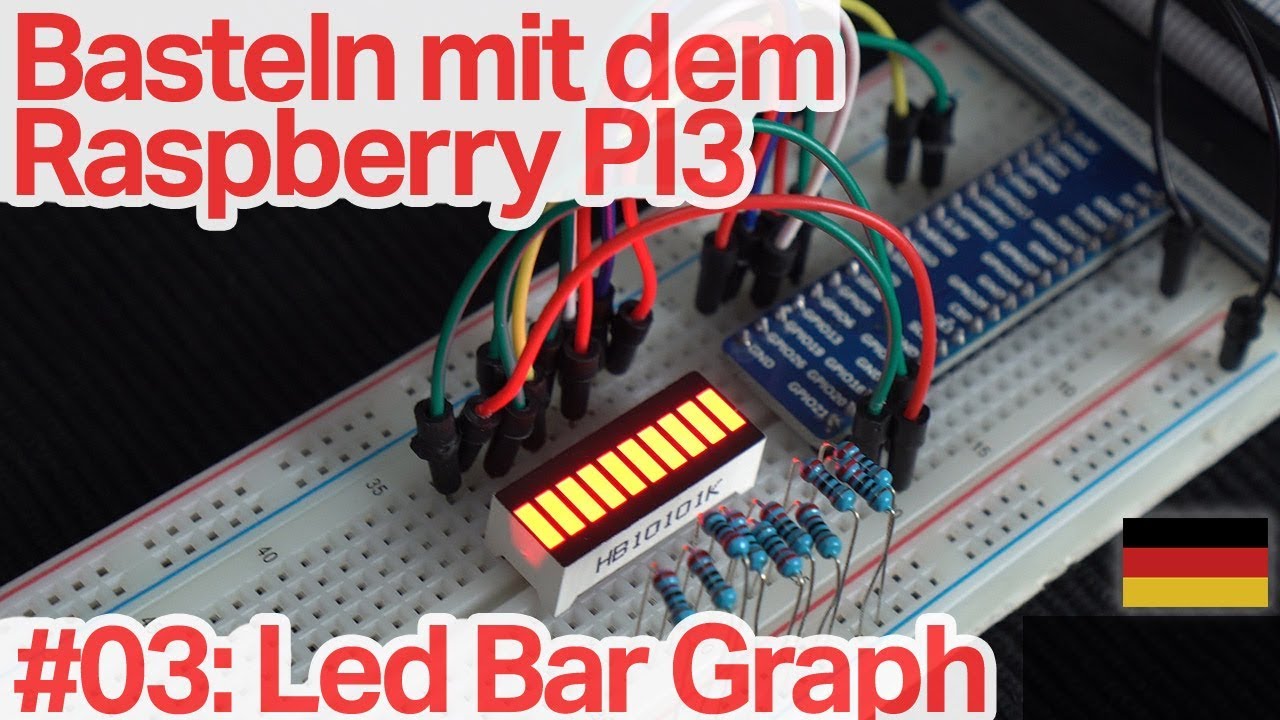 Basteln mit dem Raspberry PI3 #3: LED Bar Graph mit 10 LEDs - YouTube