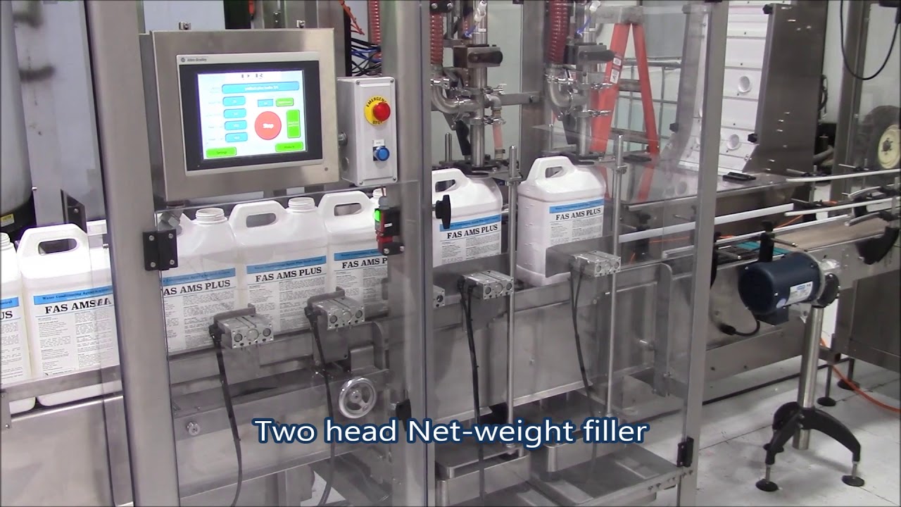 Packaging Line for 2.5 Gallon Jugs - YouTube