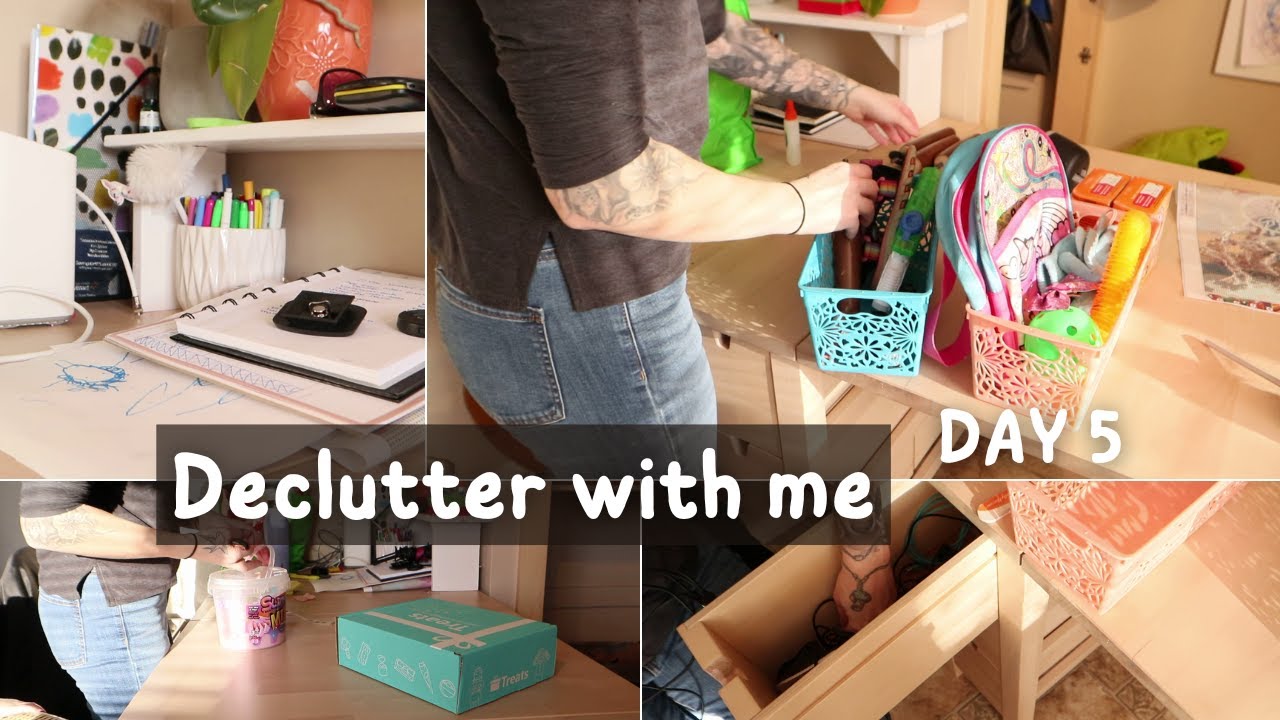*NEW* Declutter my House 2023 // Day 5 - Kitchen Table, Desk Space ...