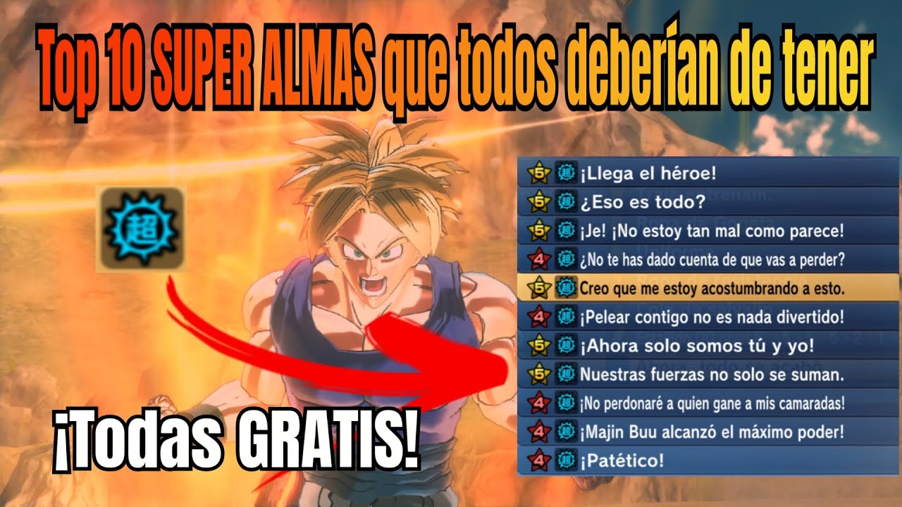 Top 10 Super almas GRATUITAS de Dragon Ball Xenoverse 2 - YouTube