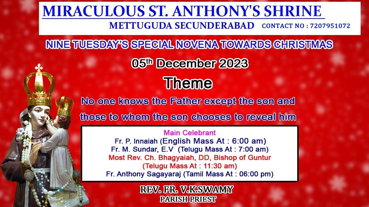 Fr. P Innaiah | Nine Tuesdays Special Novena Towards Christmas ...