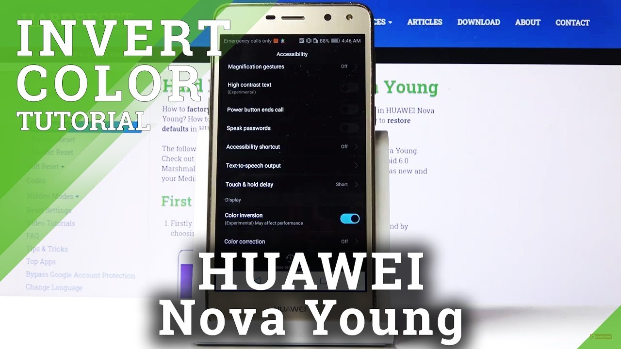 How to Use Color Inversion in HUAWEI Nova Young – Dark Mode - YouTube