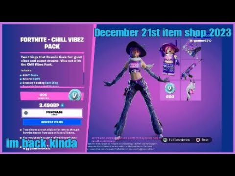 December 21st Fortnite item shop new chill vibes starter pack sry i not ...