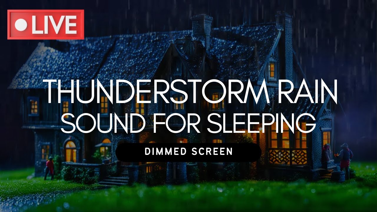 🔴 Thunderstorm Sounds for Sleeping Fast in 7 Minutes -😴- Dimmed Screen ...
