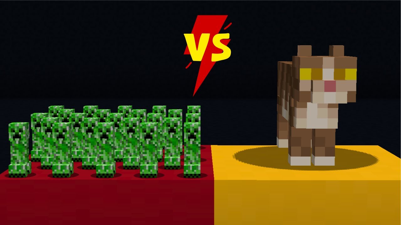 Cat VS Mini Creepers ! - YouTube