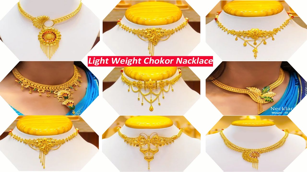 gold chokor nacklace with weight ।। gold nacklace design ।। - YouTube