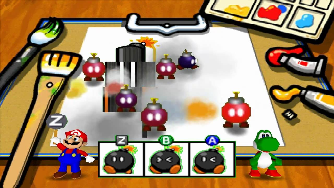 Mario Party 3 Mini Games - Crowd Cover Bomb Omb - YouTube
