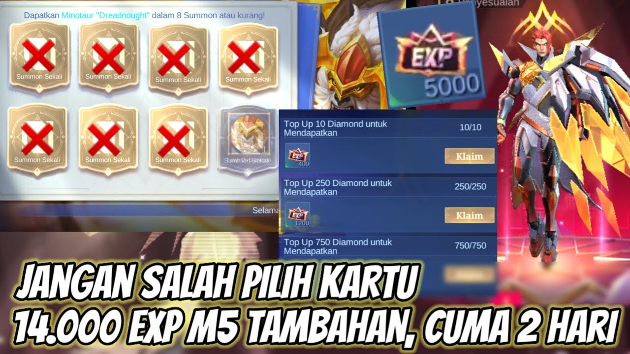 JANGAN SALAH PILIH KARTU SKIN MINO M5, DAN 14.000 EXP TAMBAHAN M5, BISA ...