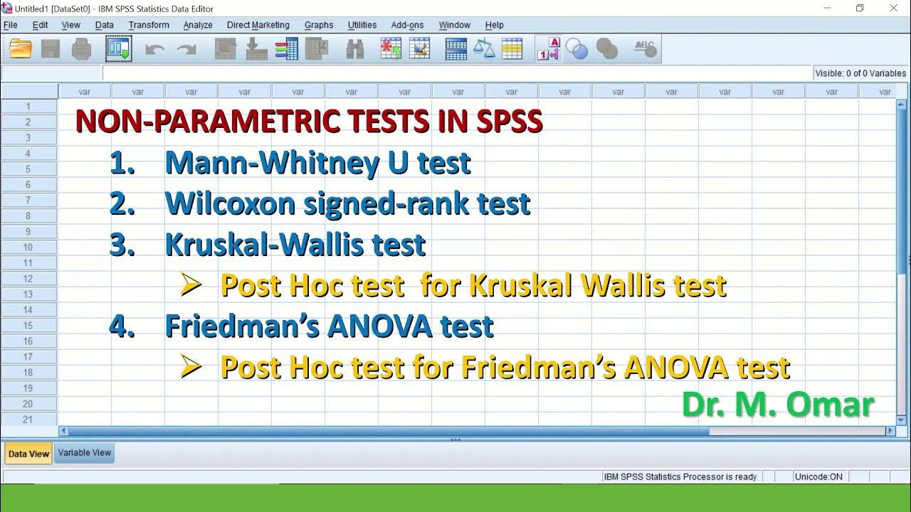 How to do non-parametric tests in SPSS - YouTube