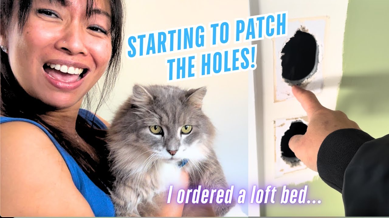 Started to patch the holes in the walls while waiting for my loft bed ...