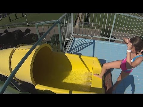Racing on the Twister Water Slide at Hungarospa