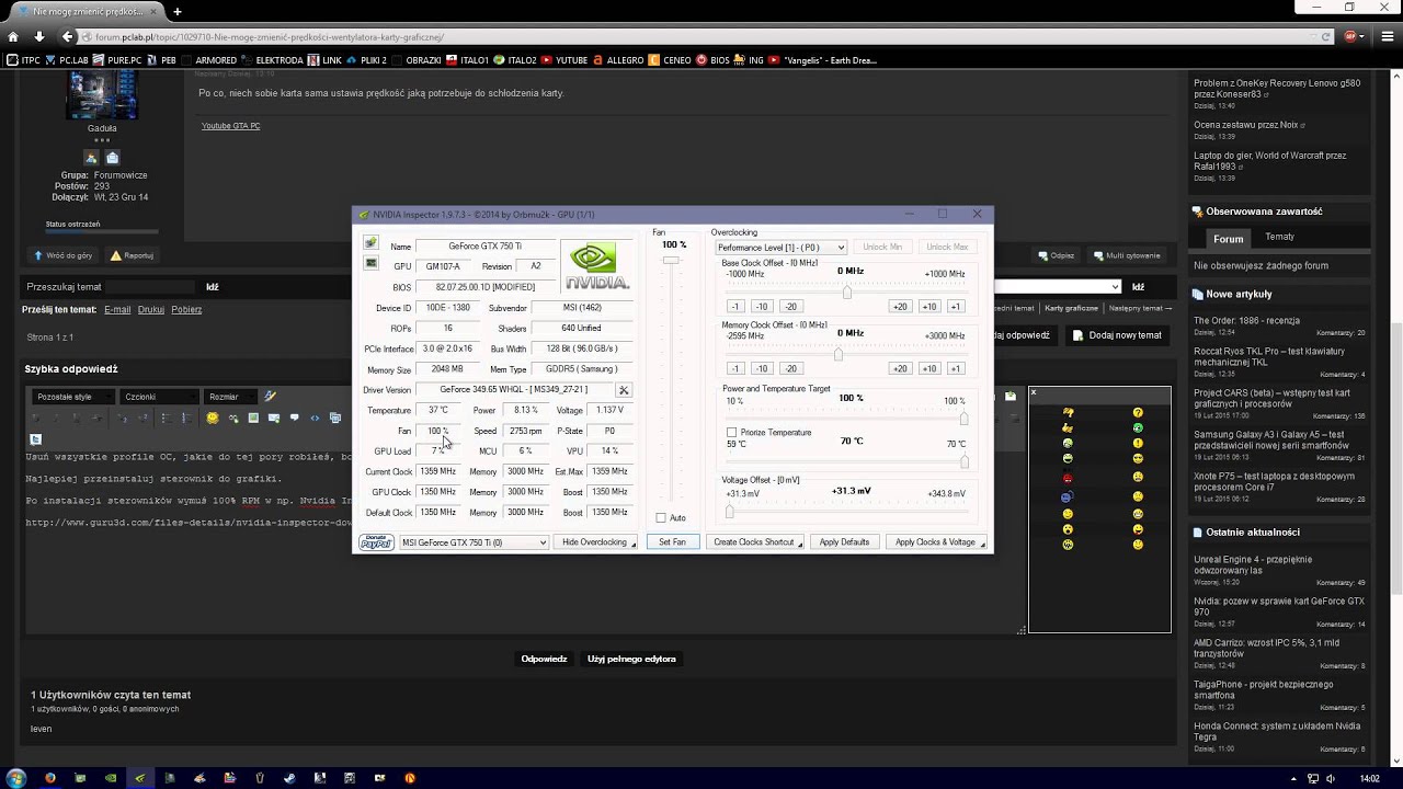Nvidia Inspektor set 100% Fan. - YouTube