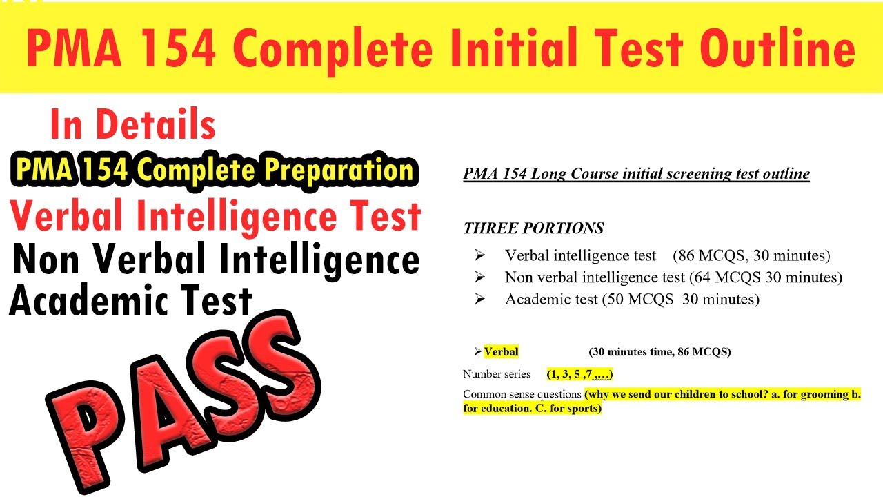 PMA 154 Complete Outline in Details | Verbal Intelligence Test outline ...