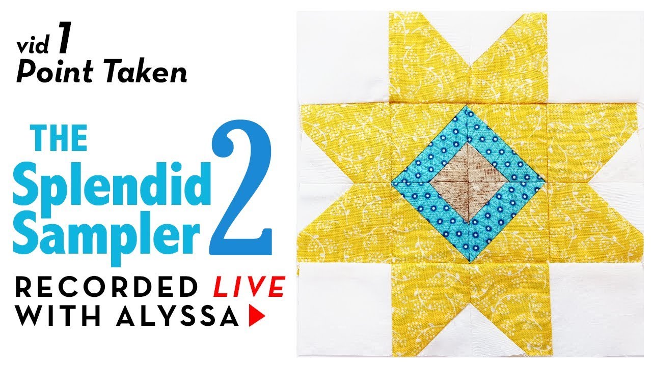 Point Taken by Susan Ache - vid 1 - The Splendid Sampler 2 quilt along ...