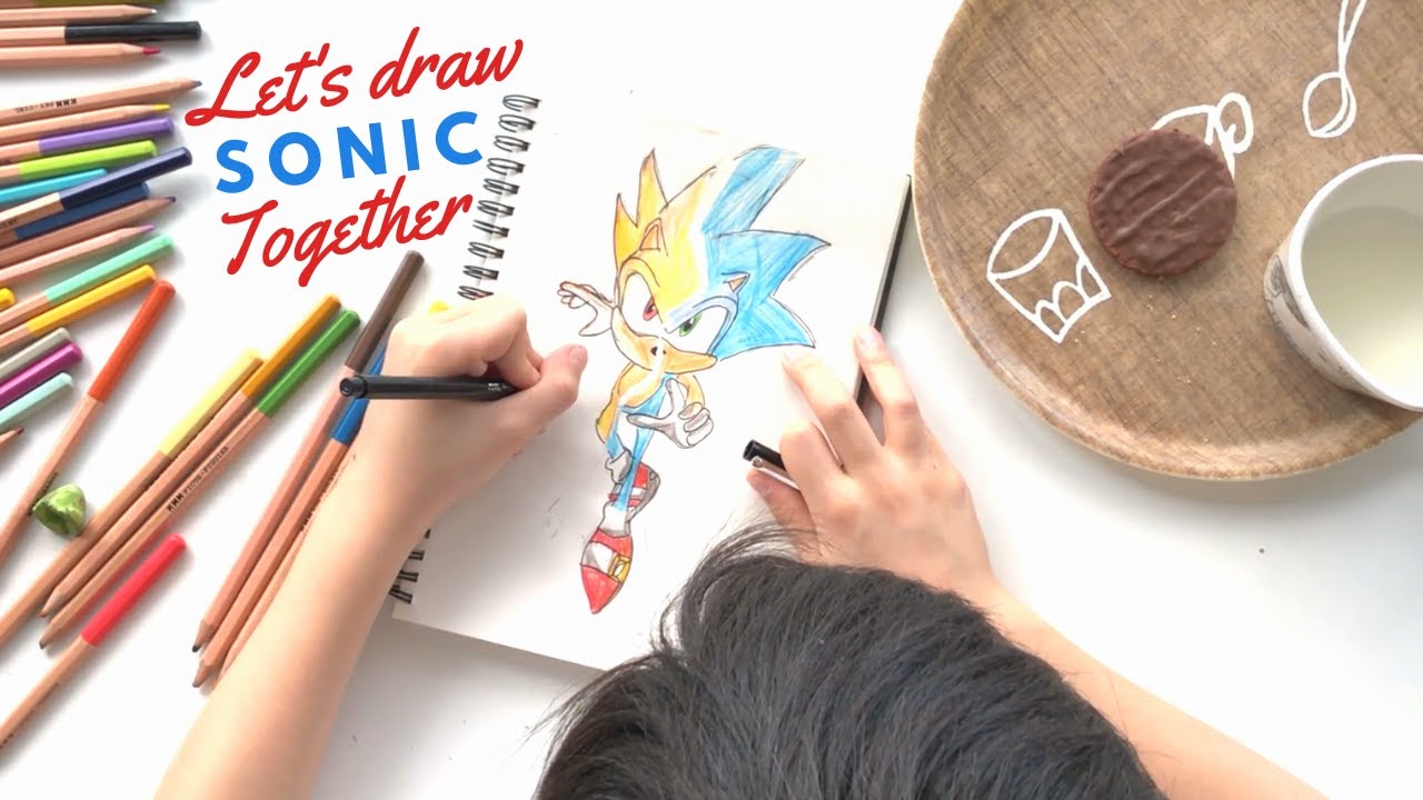 How To Draw Super Sonic and Sonic / Draw SONIC with me / 소닉 그리기 ...