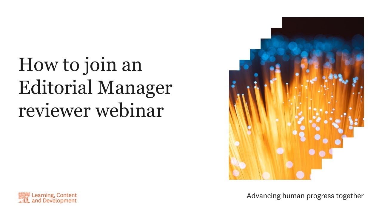How to join an Editorial Manager reviewer webinar - YouTube