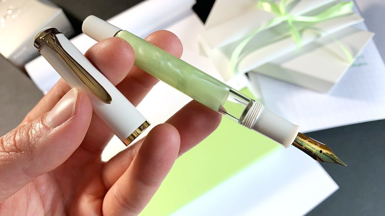 Pelikan M200 Pastel Green Fountain Pen Unboxing and Writing Sample ...