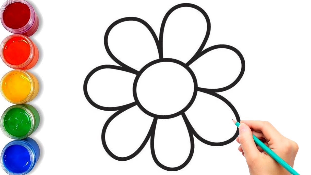 How to Draw Beautiful Rainbow Flower | Draw Smart - YouTube
