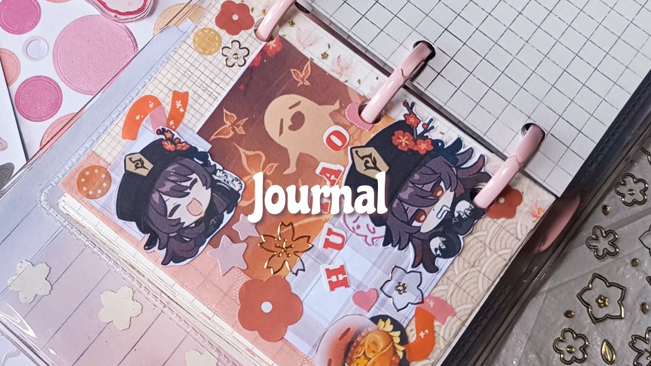 🌸Mini Journal Hu Tao from Genshin Impact (Red theme♥️) #shorts #short # ...