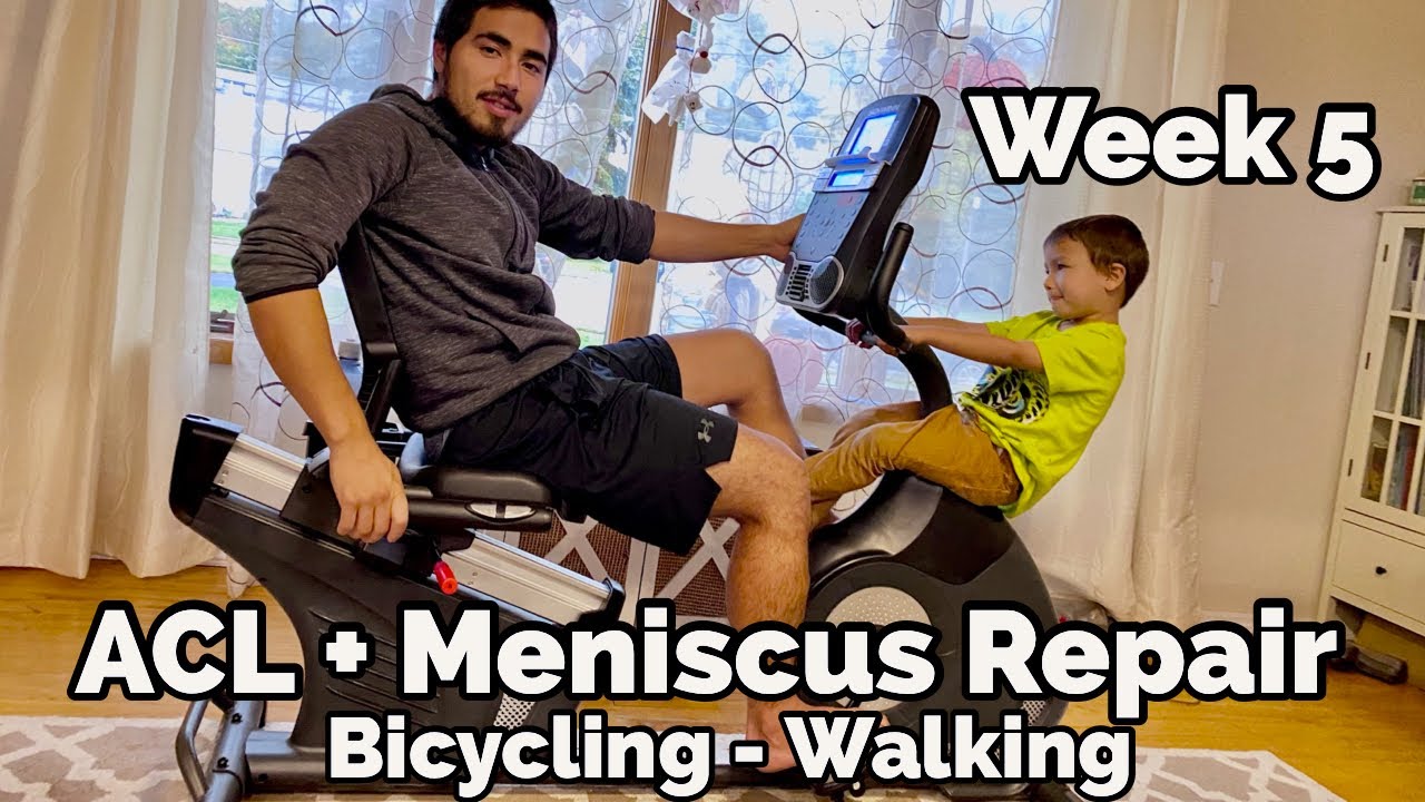 ACL + Meniscus Stitches - 5-Weeks: Biking and Walking! - YouTube