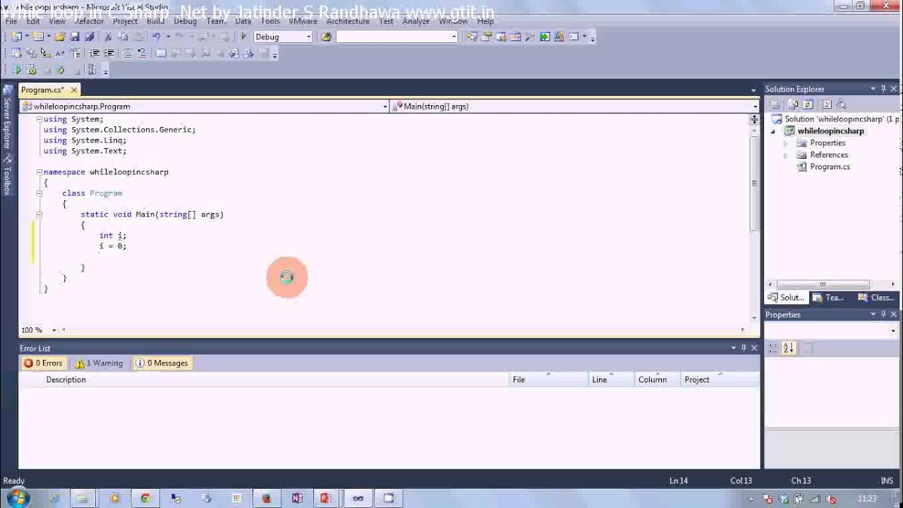 Basics Of While Loop In C Sharp YouTube Basics Of While Loop In C Sharp YouTube