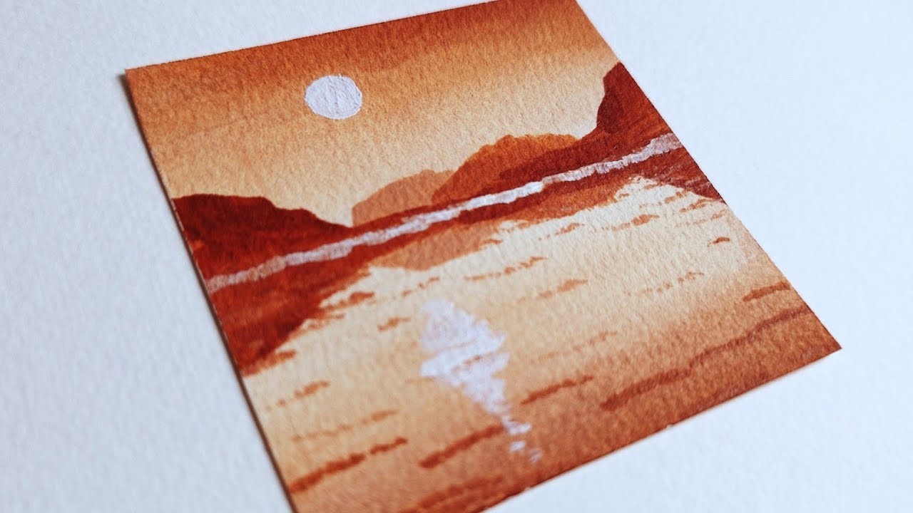 How to draw monochrome mountains / Easy Acrylic Painting Technique for ...