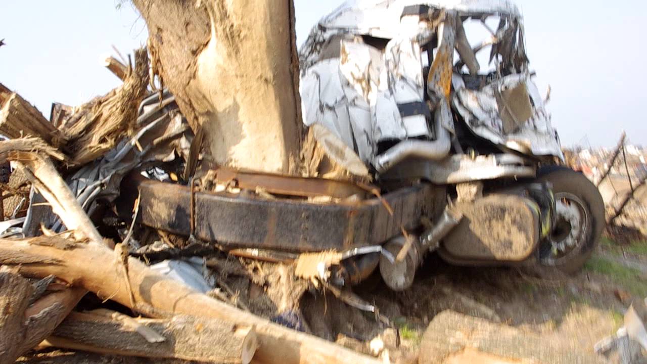 Semi wrapped around a tree in Joplin Missouri - YouTube