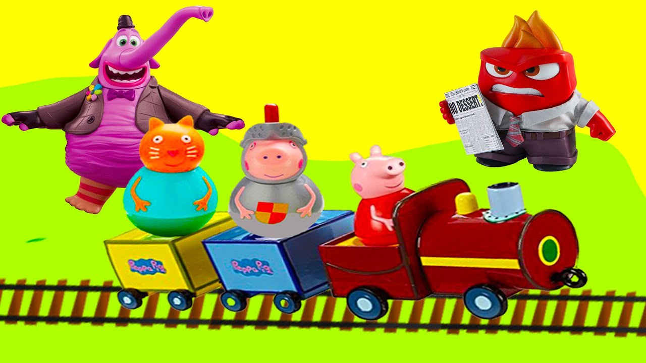 Peppa Pig Weebles Wobbly Train Inside Out Fun Toys Play - YouTube