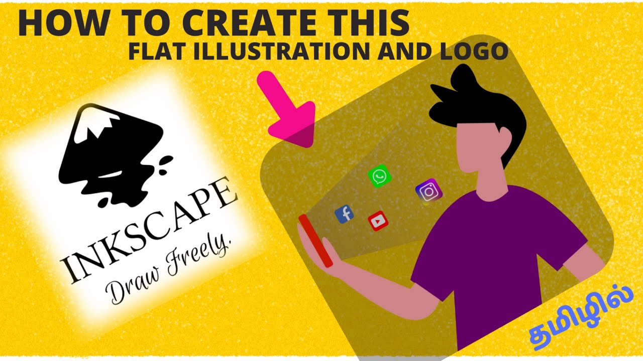 Inkscape Tutorial | Flat Illustration in Inkscape| Inkscape in Tamil | Logo Editing in Inkscape ...