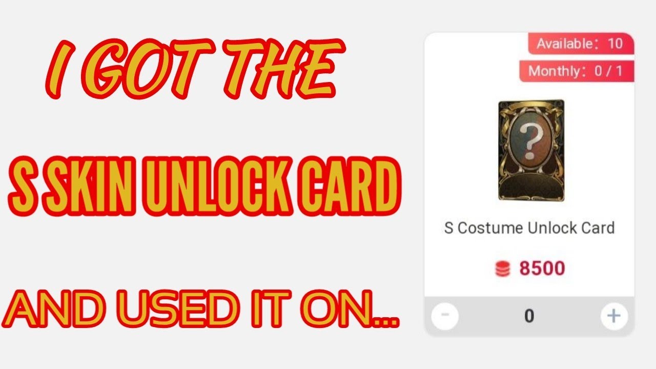 S SKIN UNLOCK CARD IN IDENTITY V! - YouTube