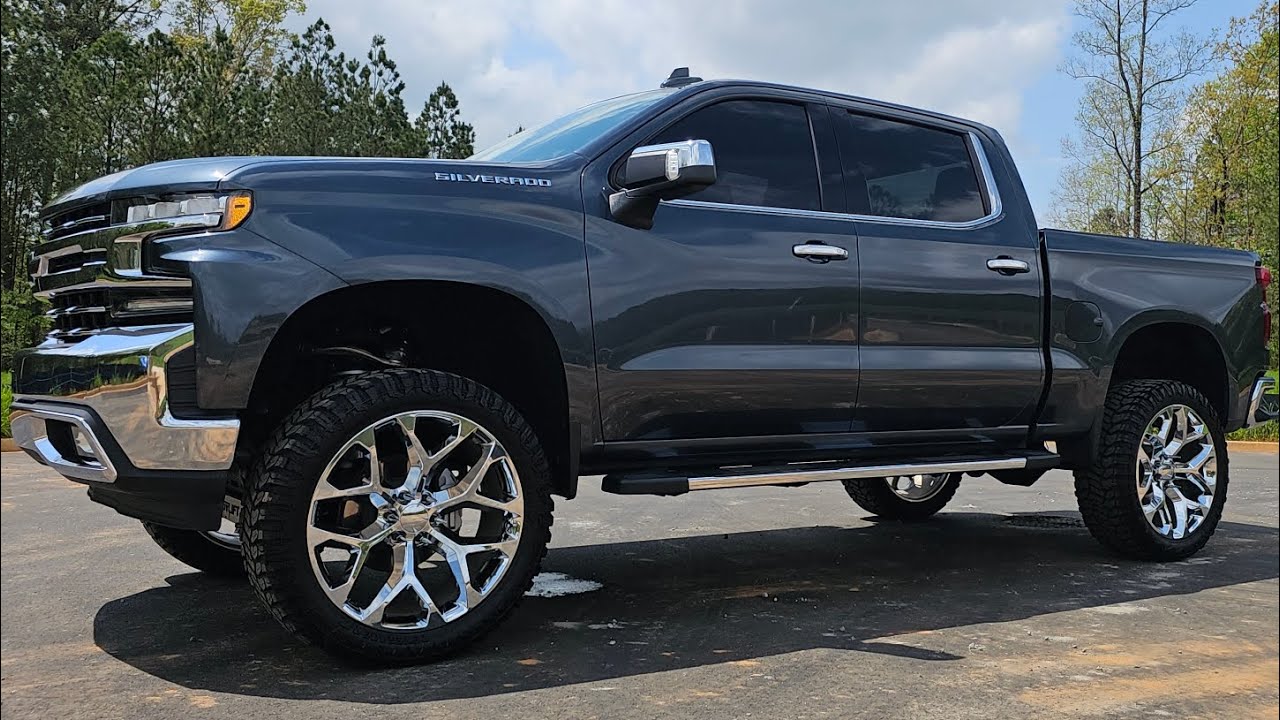 19-21 Silverado LTZ on 24 in chrome snowflake replicas with a 6 inch ...