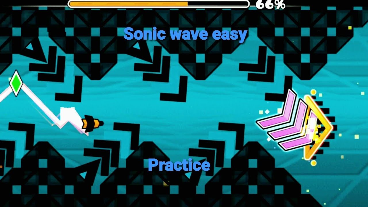 Sonic wave easy geometry dash PRACTICING - YouTube