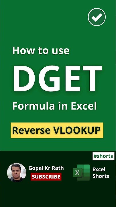 How to use DGET Formula in Excel #shorts - YouTube