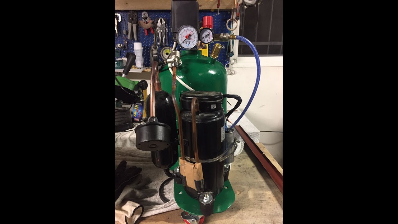 homemade air compressor - compressore silenzioso autocostruito - YouTube