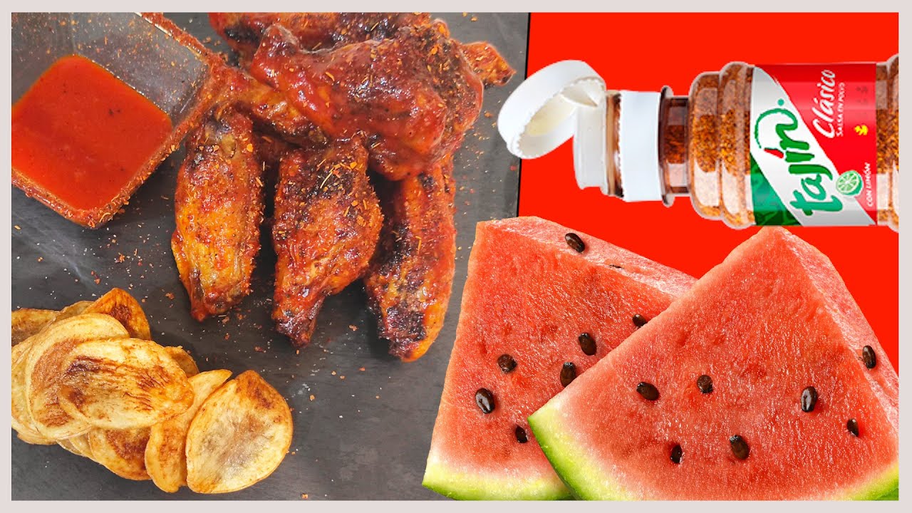 Alitas para el super tazón, salsa de sandia Tajín, en airfryer - YouTube
