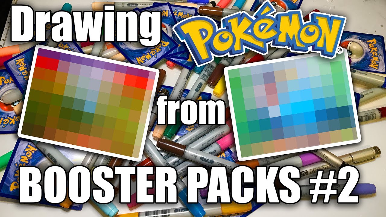 Drawing POKEMON from BOOSTER PACKS! #2 ft. Jesse! - YouTube