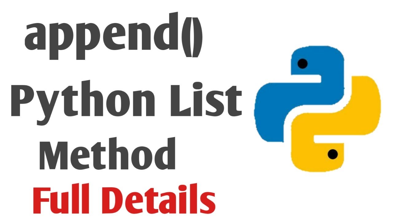 Python List Append Method Python List Method Tamil Youtube 0041