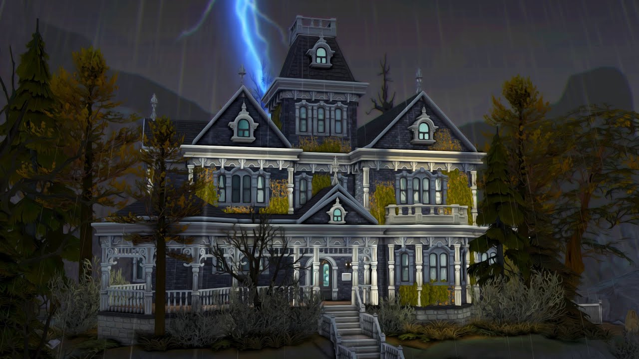 I built a vampire MANSION in The Sims 4 🦇 (Sims 4 Speed Build) - YouTube