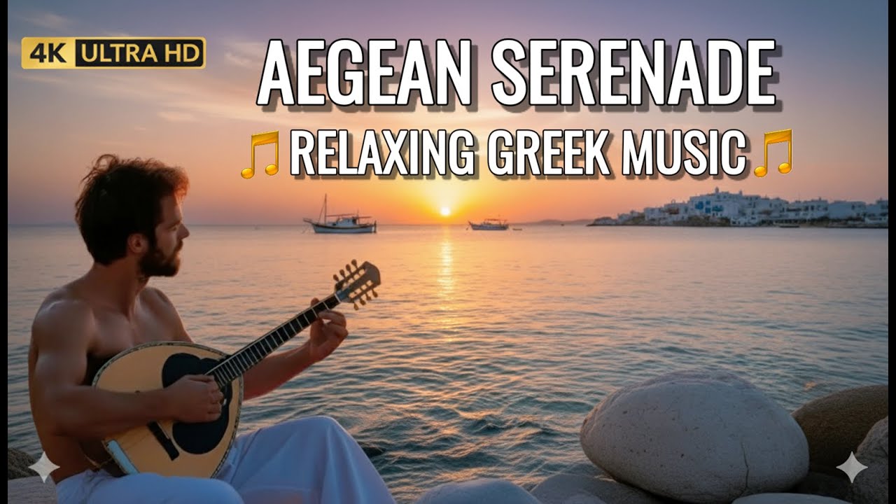 🇬🇷 Aegean Serenade at Mykonos Greece 4K 🎶 Relaxing Greek Music ...