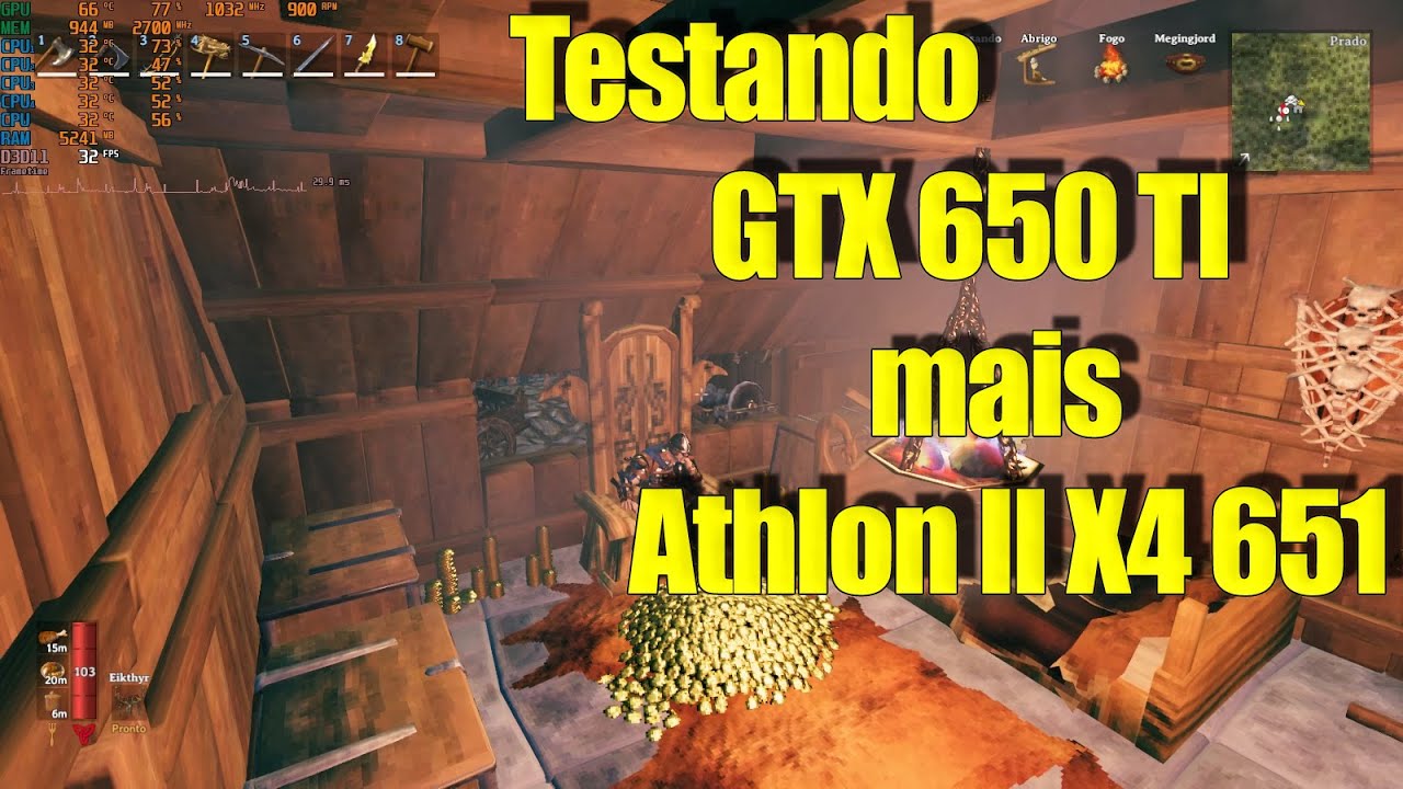 GTX 650 TI + Athlon II X4 651 - Valheim - YouTube
