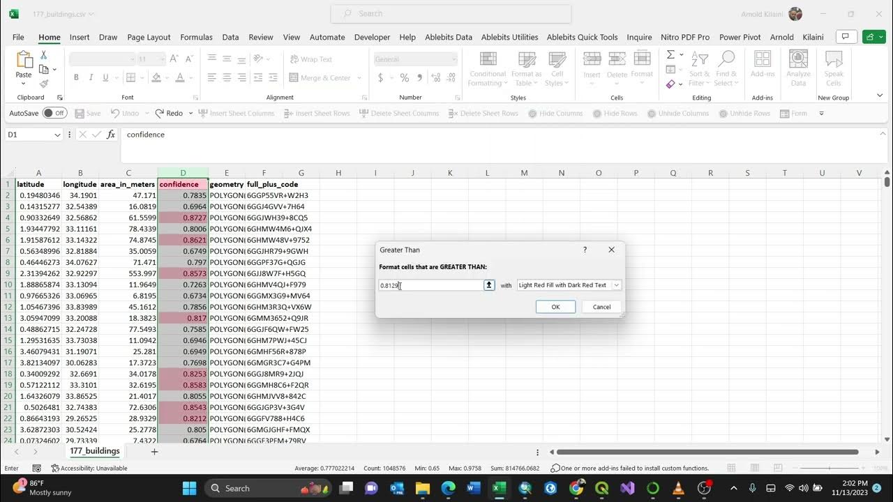 Highlighting Cells of greater than certain value in Excel - YouTube