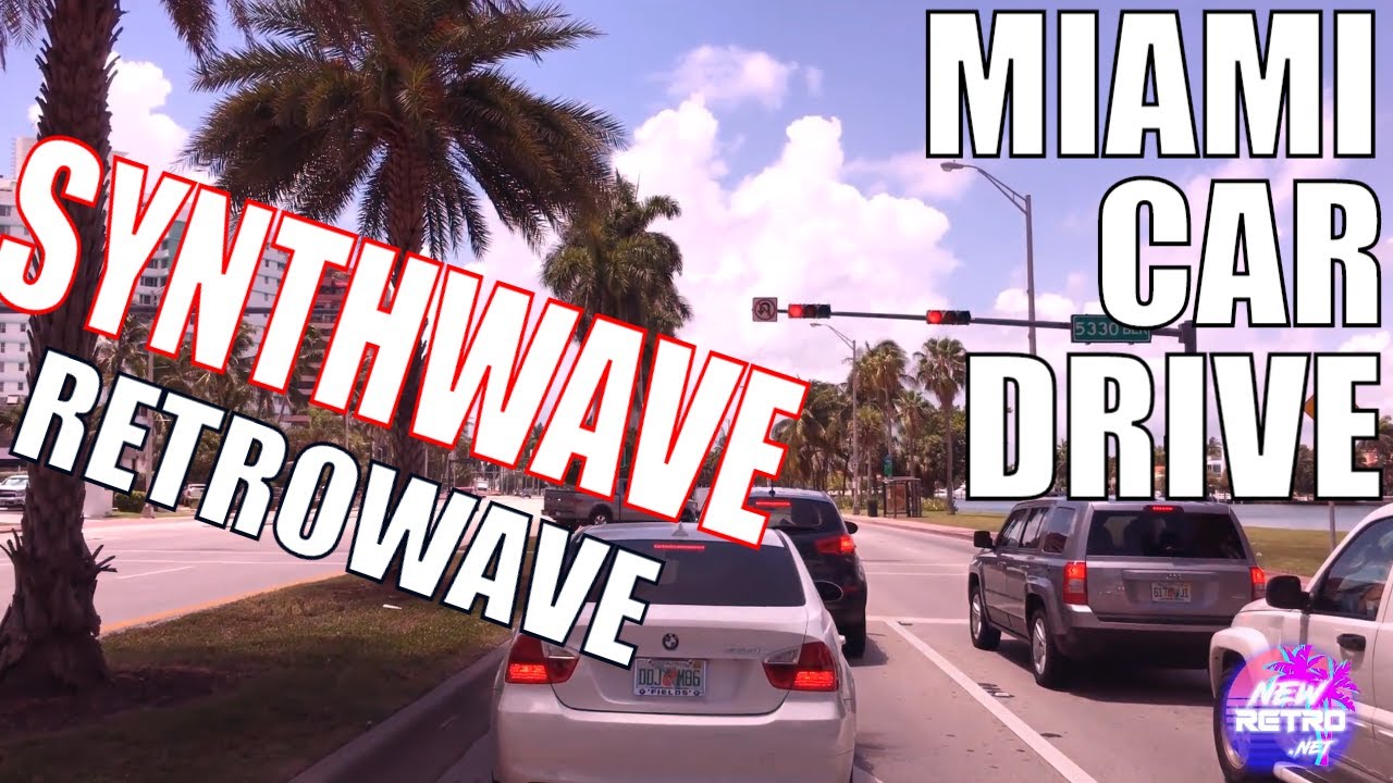 Miami Car Drive with Synthwave 25 Min. - Downtown Beach USA New Retro ...