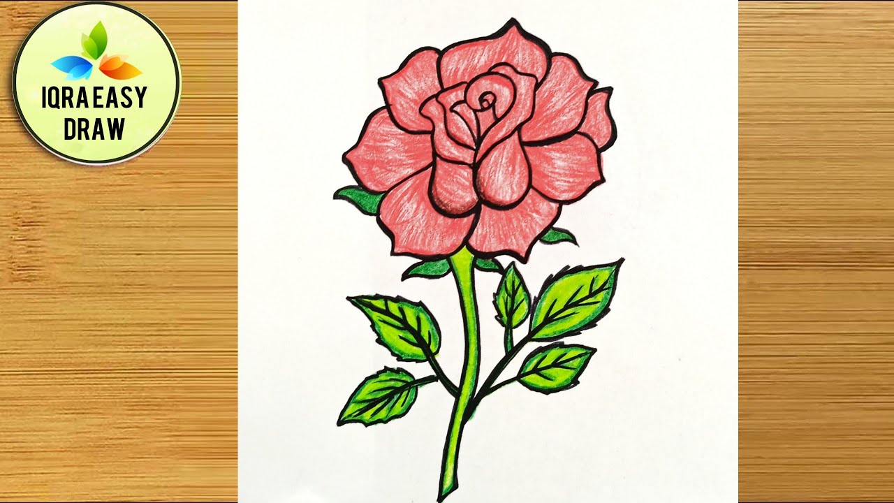 How to draw a Rose || easy draw a Rose || very easy step by step ...