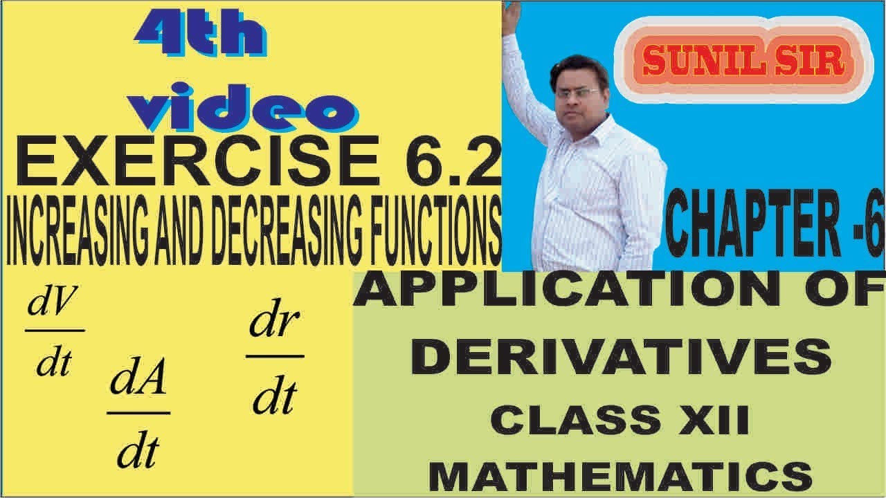 APPLICATION OF DERIVATIVES FOR class 12 || INCREASING AND DECREASING ...