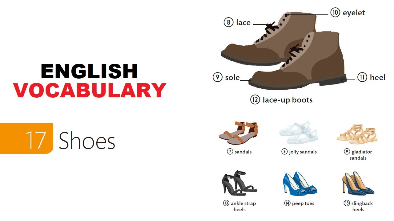 English Vocabulary - part 17/180 - Shoes - YouTube