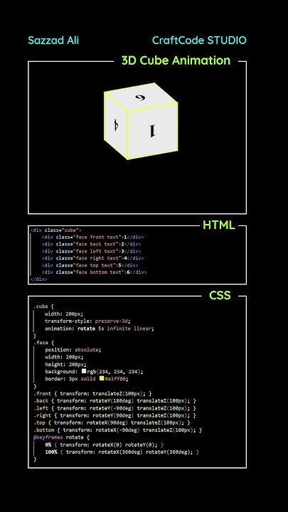 Css 3d Box Animation Html Css Coding Csscoding 3danimation Learning Programming